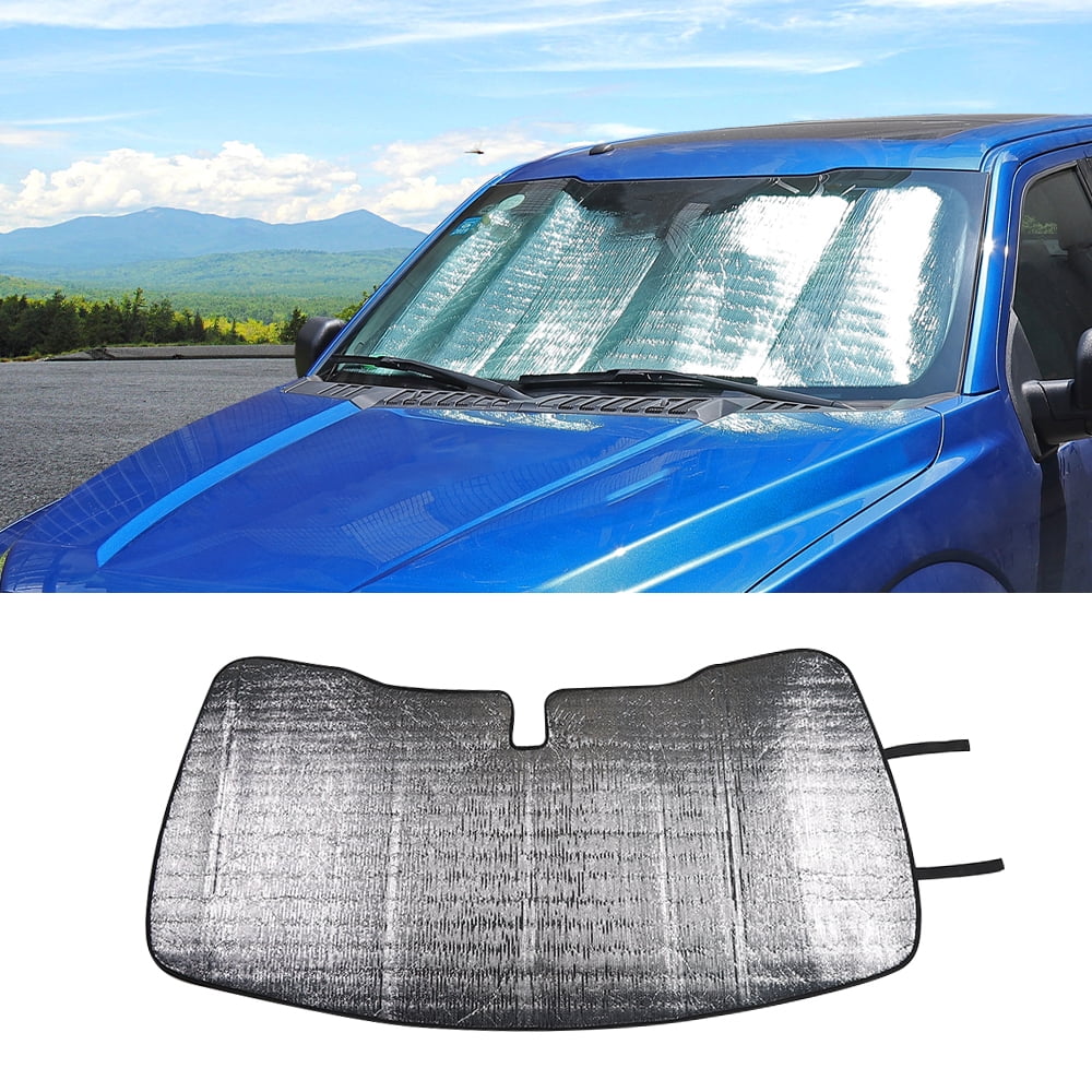 CheroCar Foldable Aluminum Sunshade Visor Cover for Ford F150 2015-2020 ...