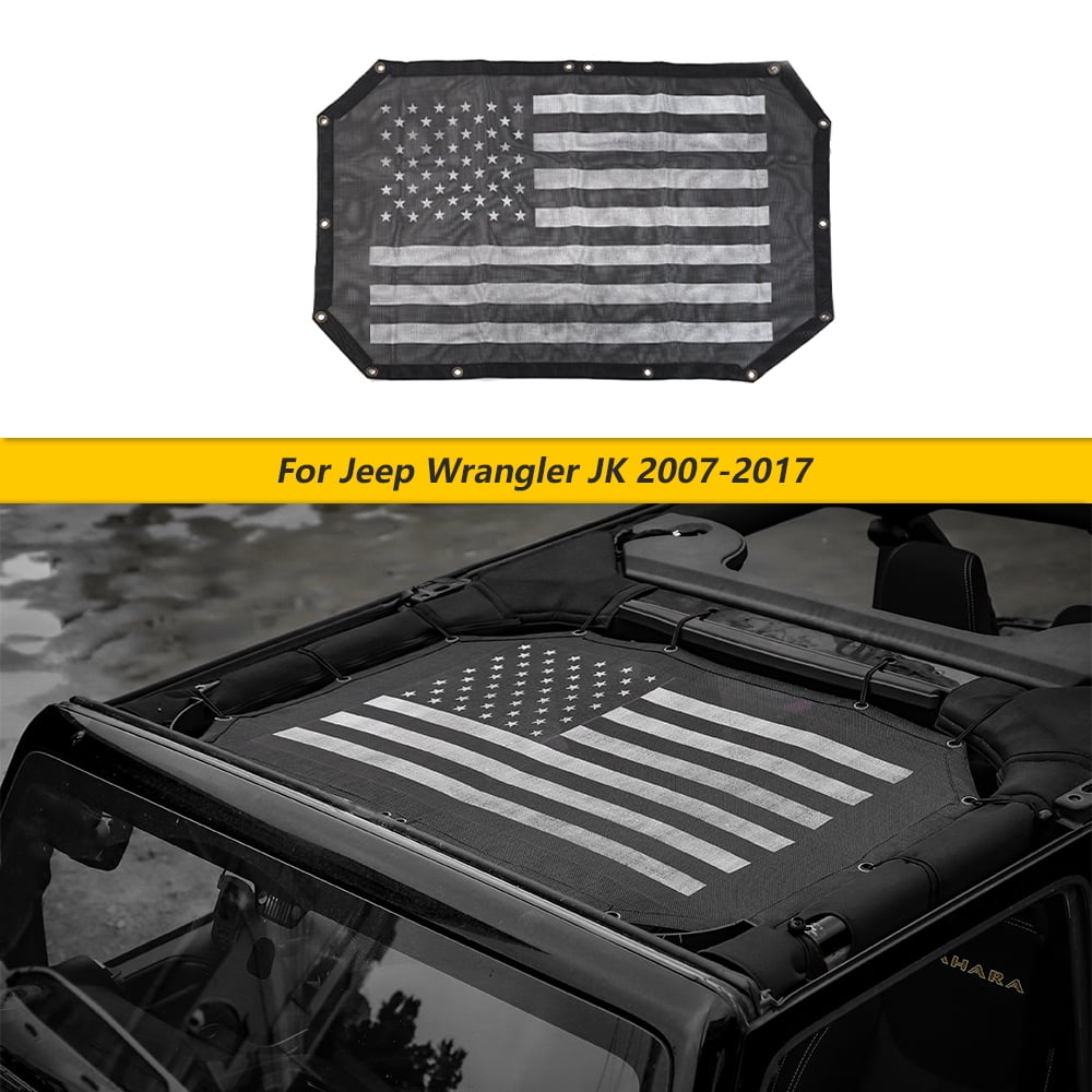 CheroCar Sunshade Shadow Mesh Sun Shade Bikini Top for Jeep Wrangler JK ...
