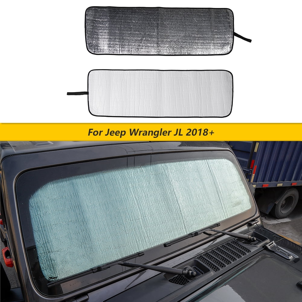 CheroCar Windshield Sun Shade Visor Cover for Jeep Wrangler JL JLU ...