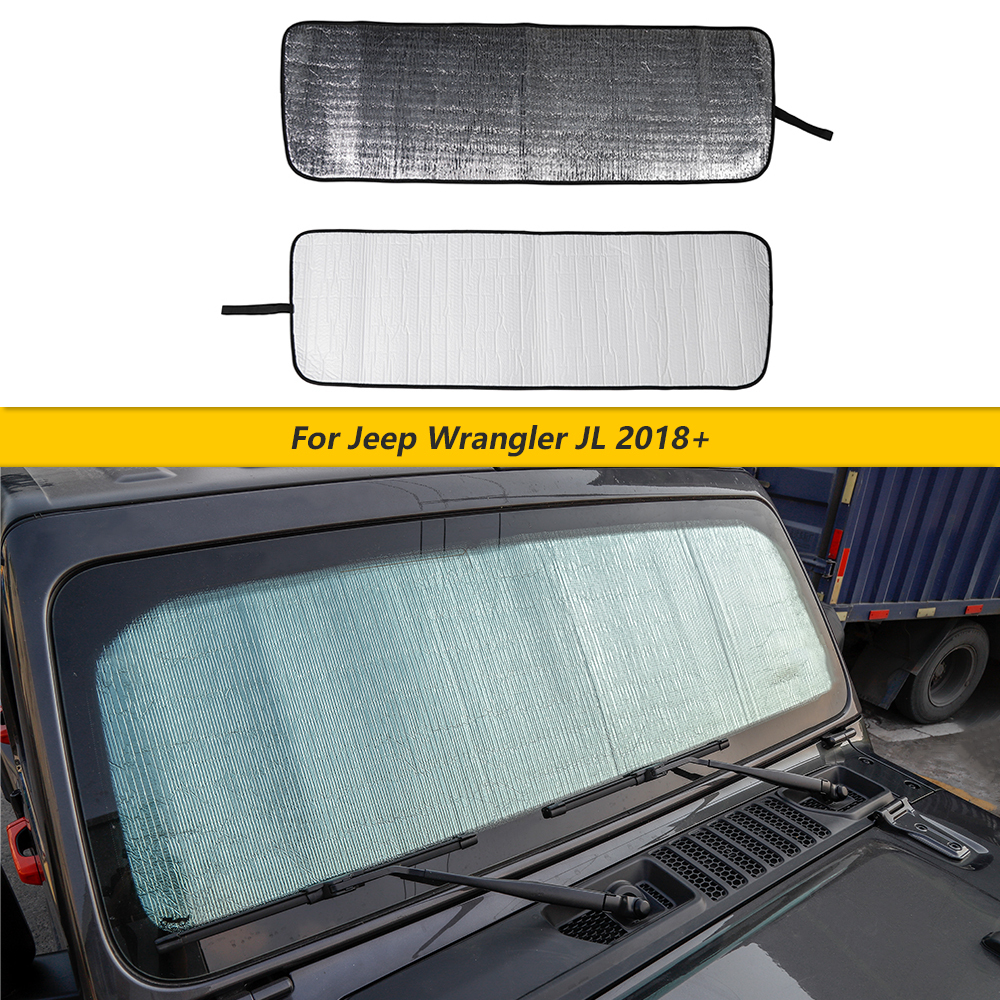 Custom Fit Windshield Sun Shade for Jeep Wrangler - Exact Fit Fordable ...