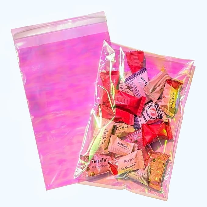 Cherodada 6"x 9", Iridescent Self Sealing Cellophane Bags for Gift ...