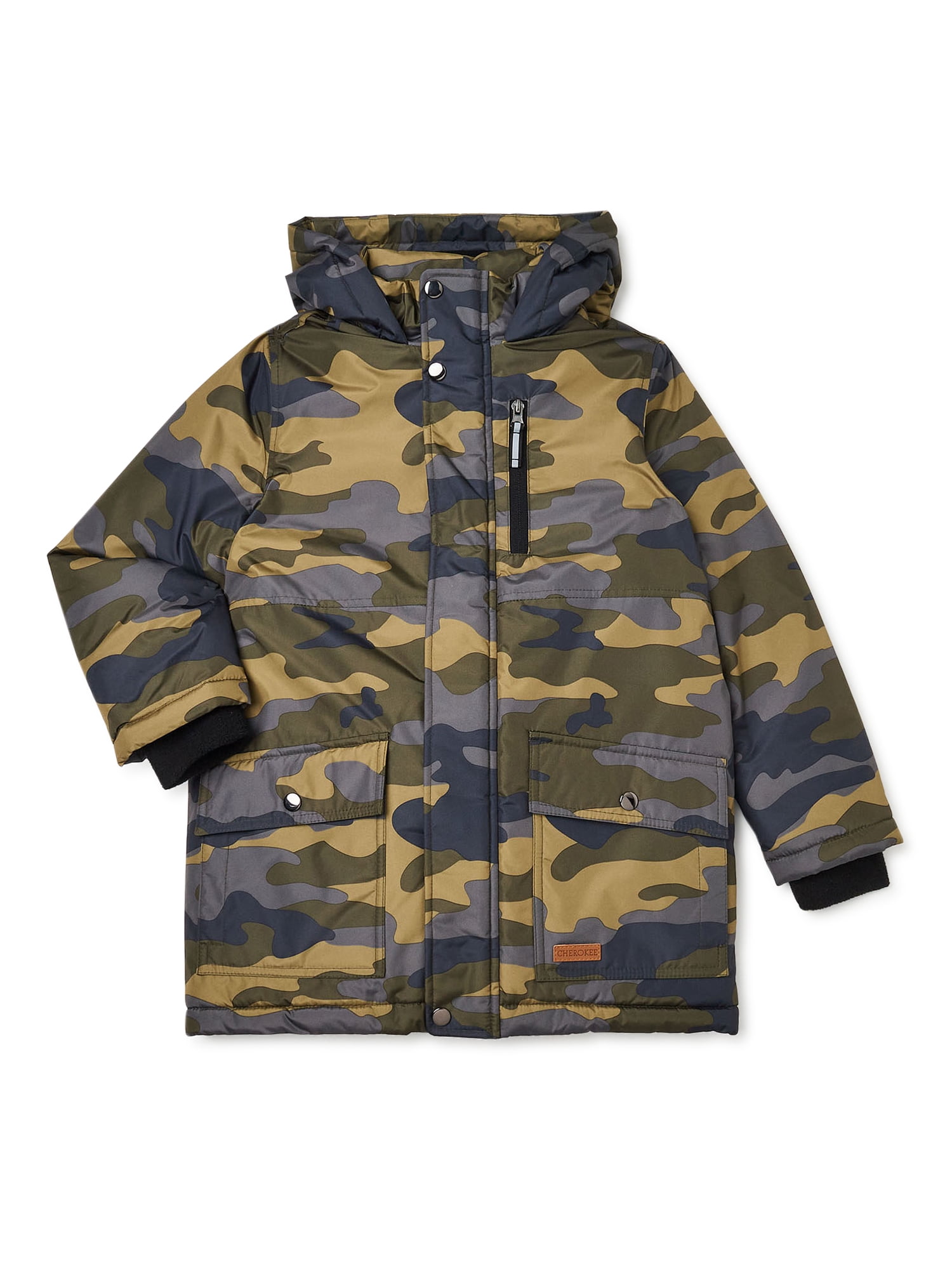 Cherokee Boys Colorblock Winter Puffer Jacket, Sizes 4-18 - Walmart.com