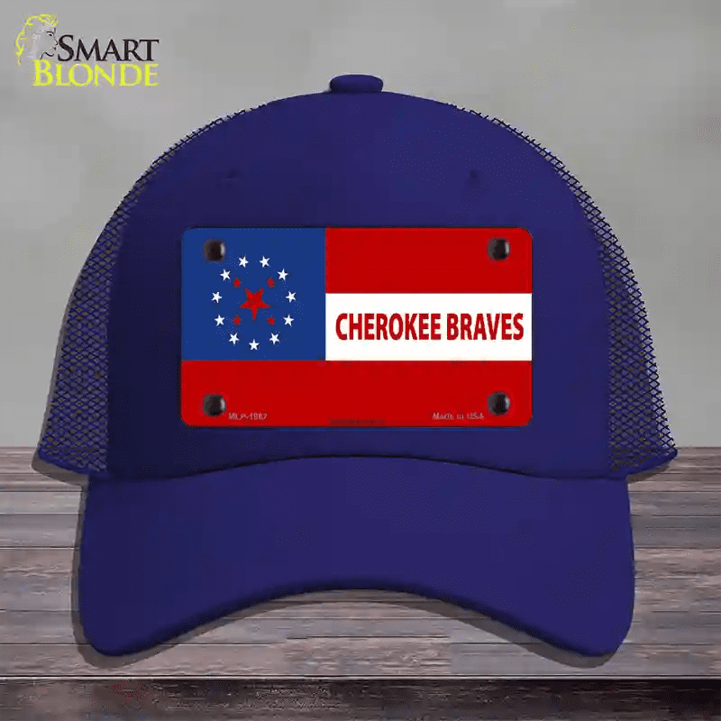 Cherokee Braves Flag Novelty License Plate Hat Mesh Royal Blue ...