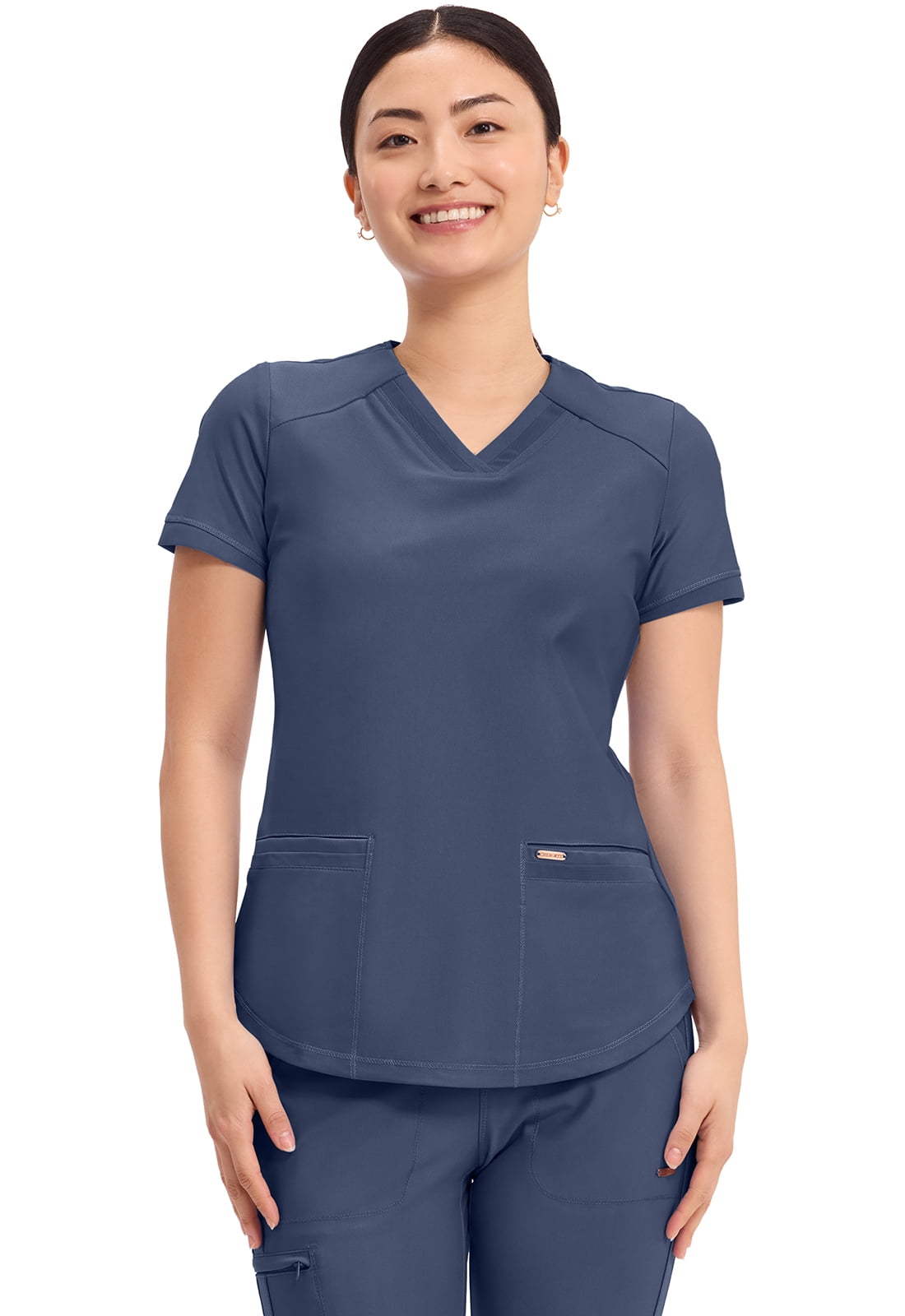 Cherokee Form Scrubs Top for Women V-Neck Plus Size CK840, 2XL, Navy ...