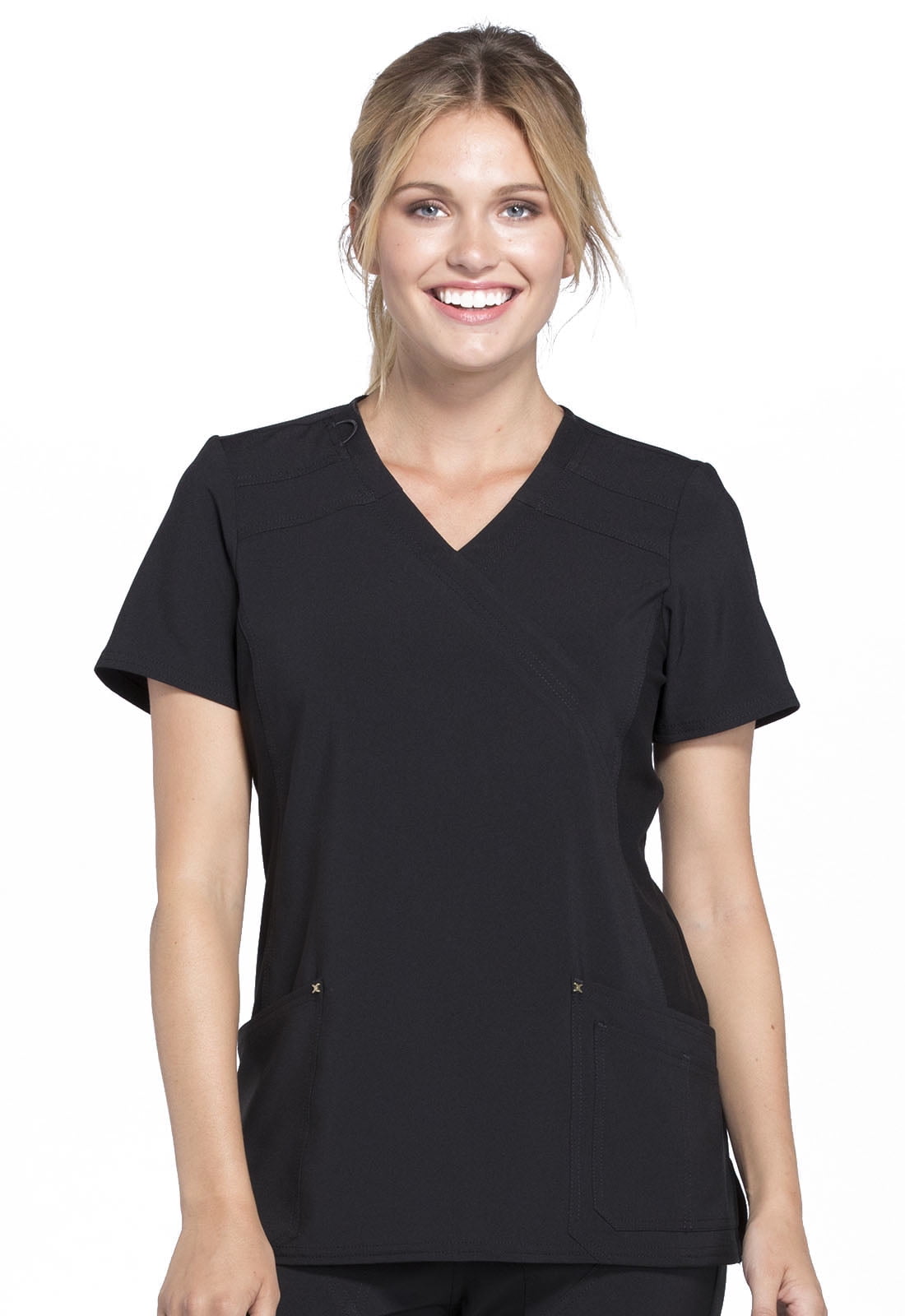 Cherokee Iflex Women's Scrubs Top Mock Wrap Knit Panel CK680 - Walmart.com