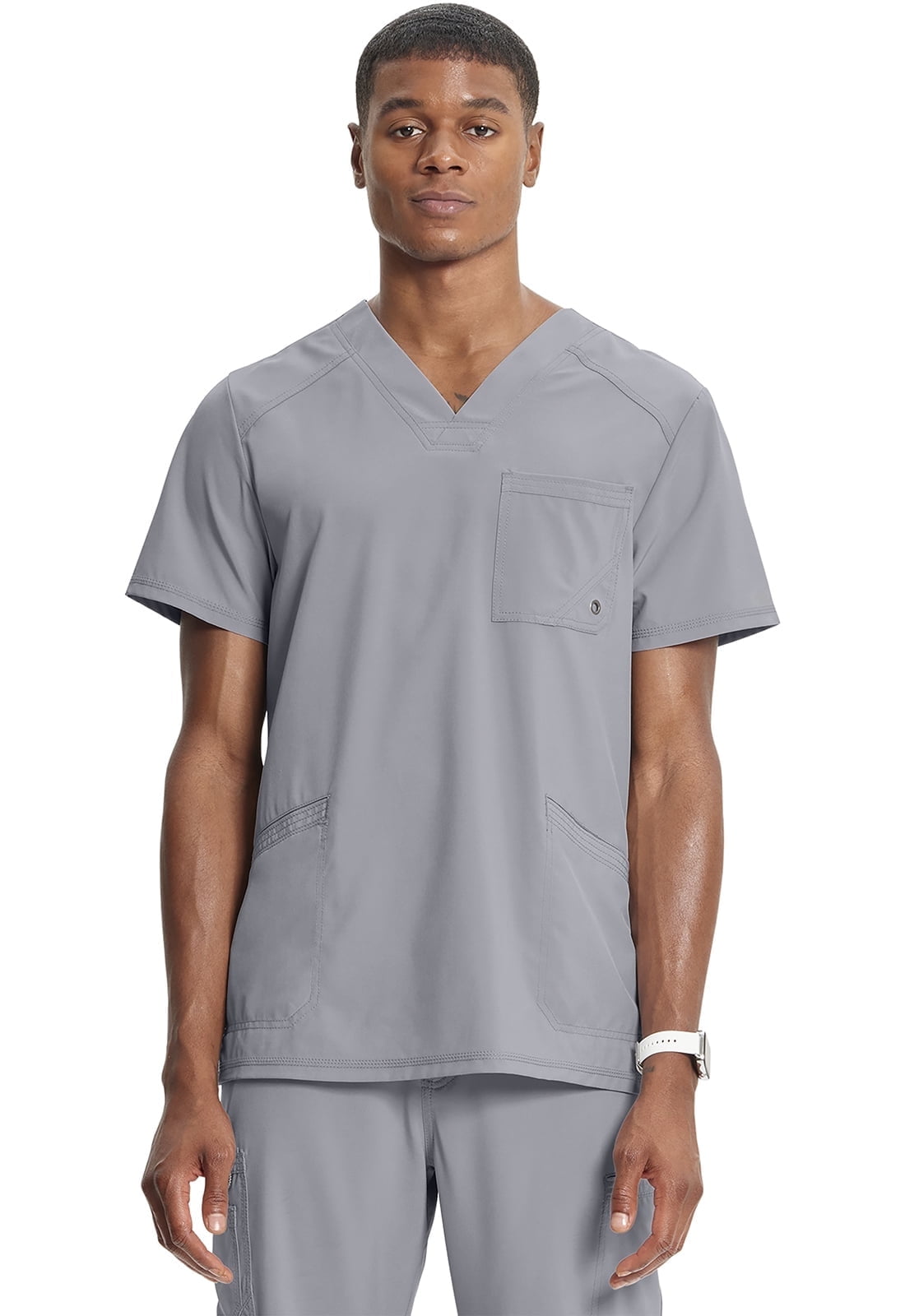 Infinity Cherokee V- Neck Men's Scrub Top with Rib Knit Back Panels ...