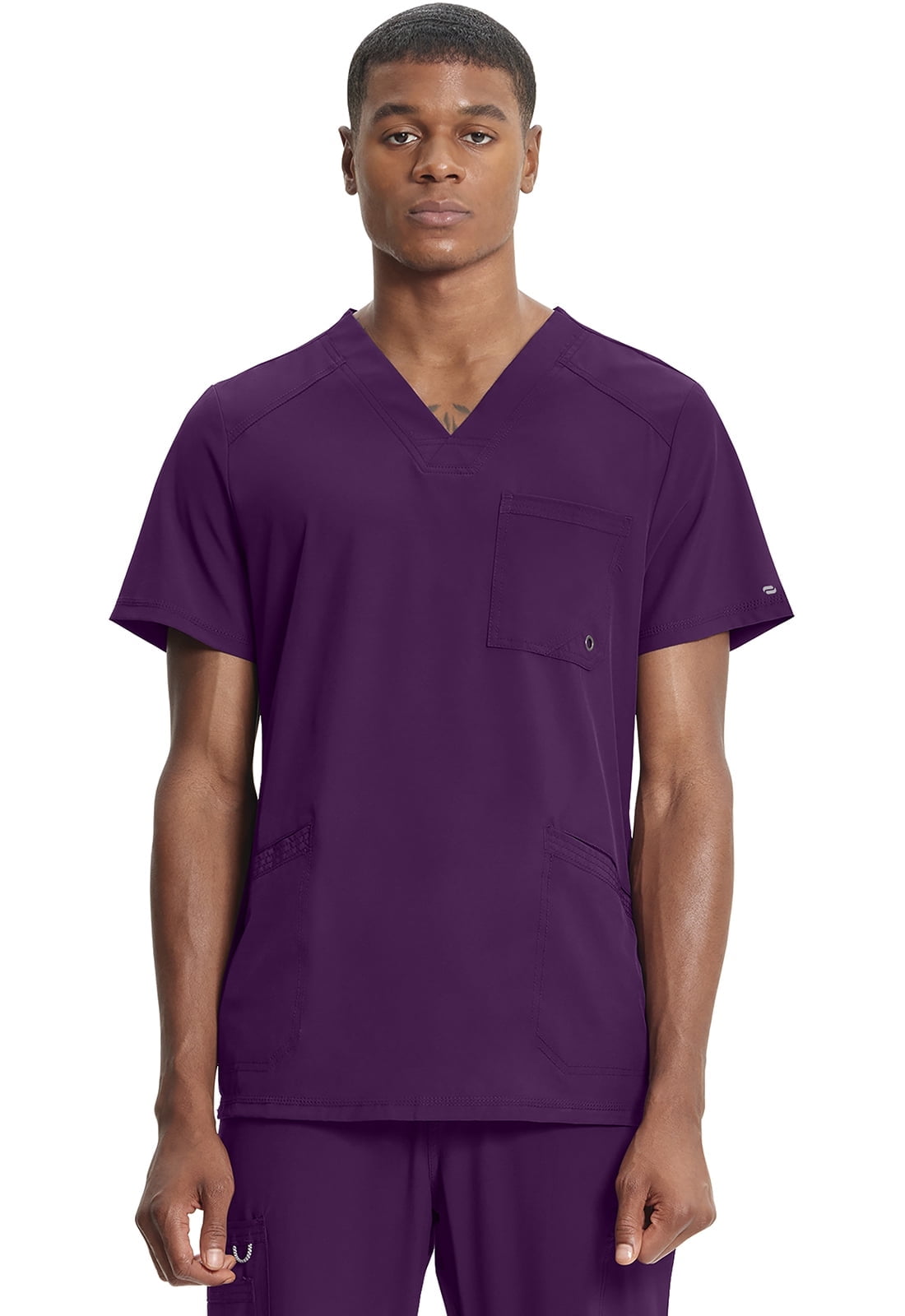 Infinity Cherokee V- Neck Men's Scrub Top with Rib Knit Back Panels ...