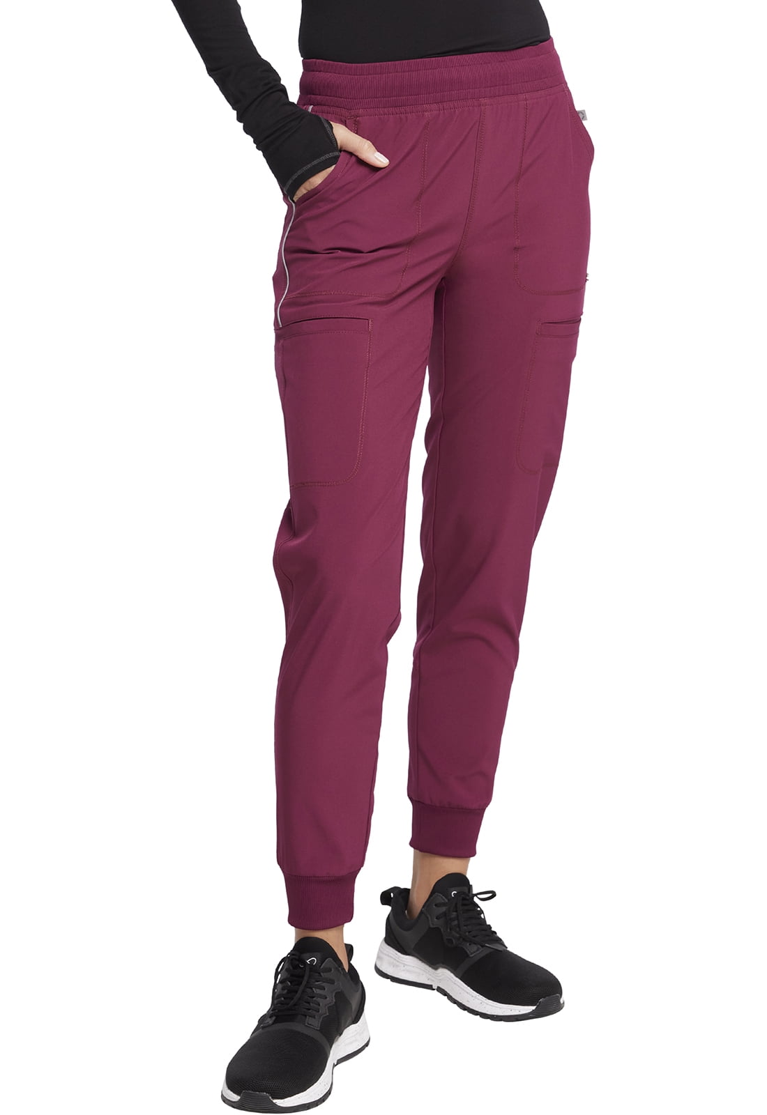 Cherokee Infinity Scrubs Pant For Women Mid Rise Jogger CK080A, M, Wine ...