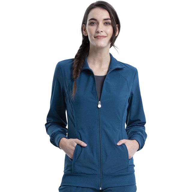 Infinity Cherokee Zip Front Scrub Jackets for Women, 4-Way Stretch ...