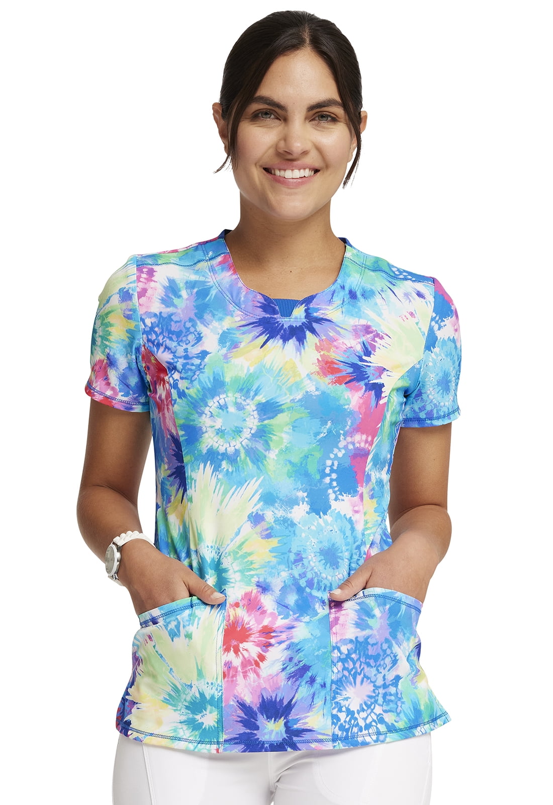 Cherokee Infinity Women Scrubs Top Round Neck CK609 - Walmart.com