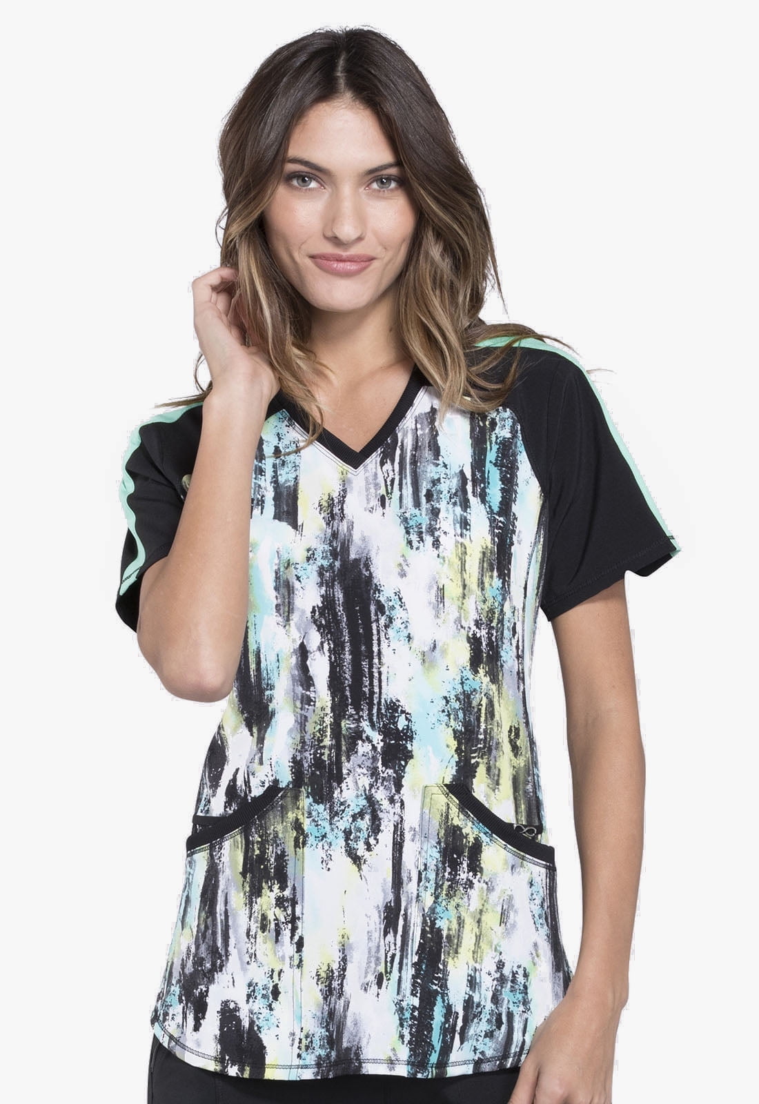 Cherokee Infinity Women Scrubs Top, V-Neck, CK645, S, Shades Of Grey ...