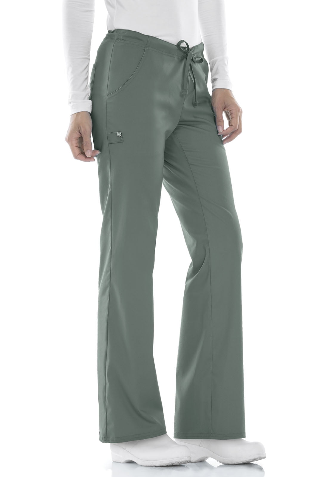 Cherokee Luxe Women's Scrubs Pant Low Rise Straight Leg Drawstring 1066 ...