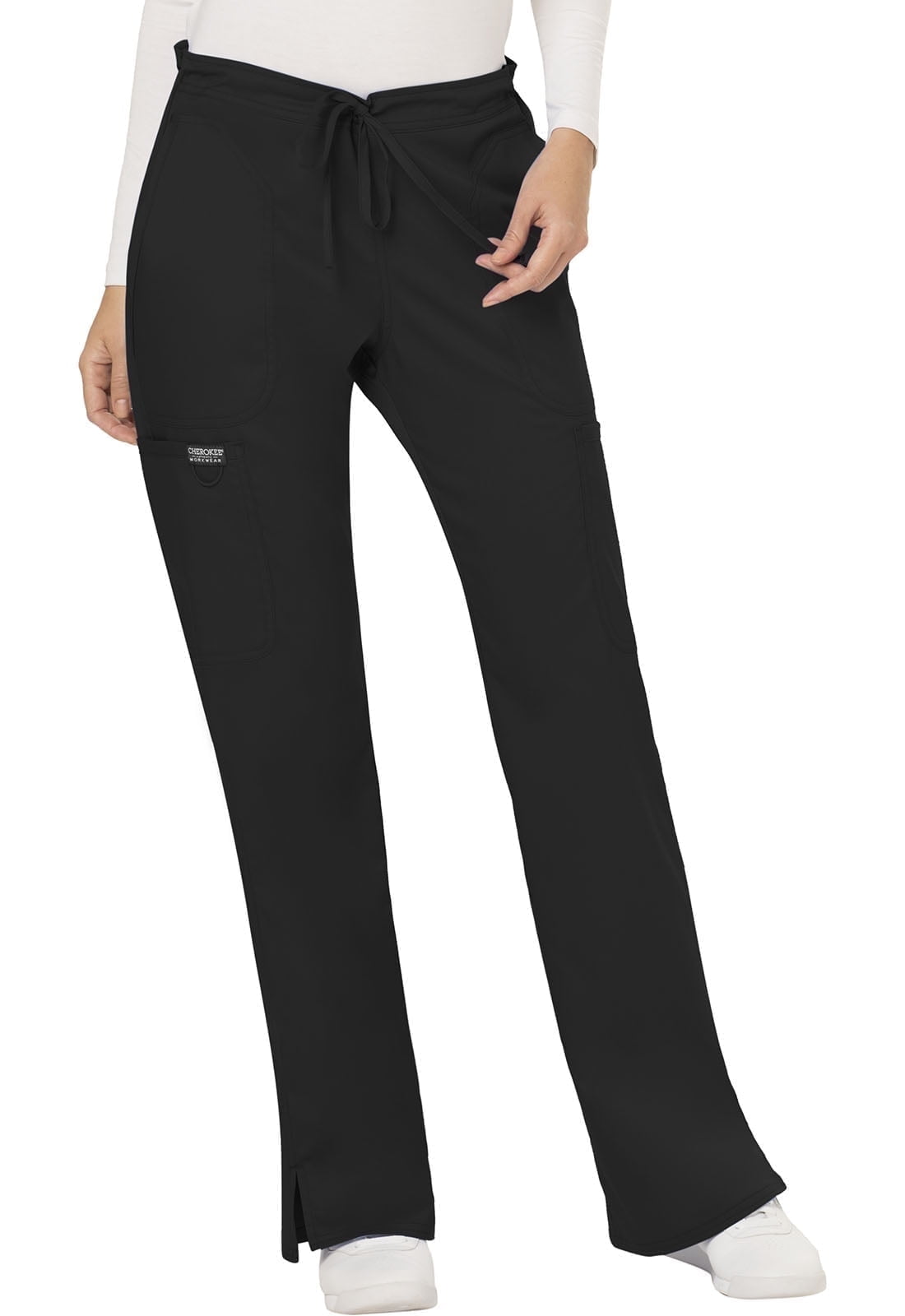 Cherokee Women's Stretch Nurse Scrub Pants, Mid Rise Moderate Flare ...