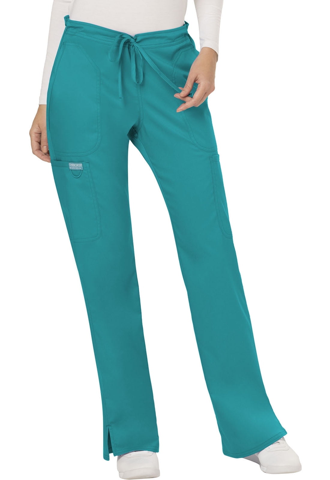 Cherokee Medical Scrub Pants for Women, Mid Rise Moderate Flare ...