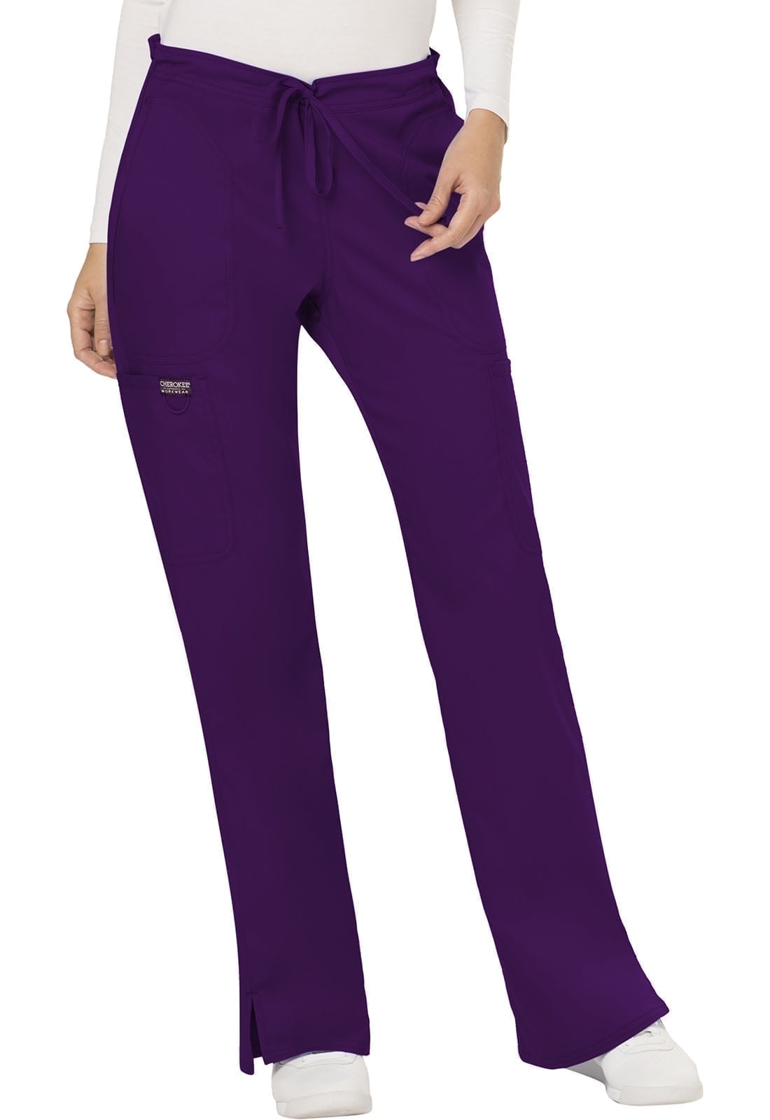 Cherokee Medical Scrub Pants for Women, Mid Rise Moderate Flare ...