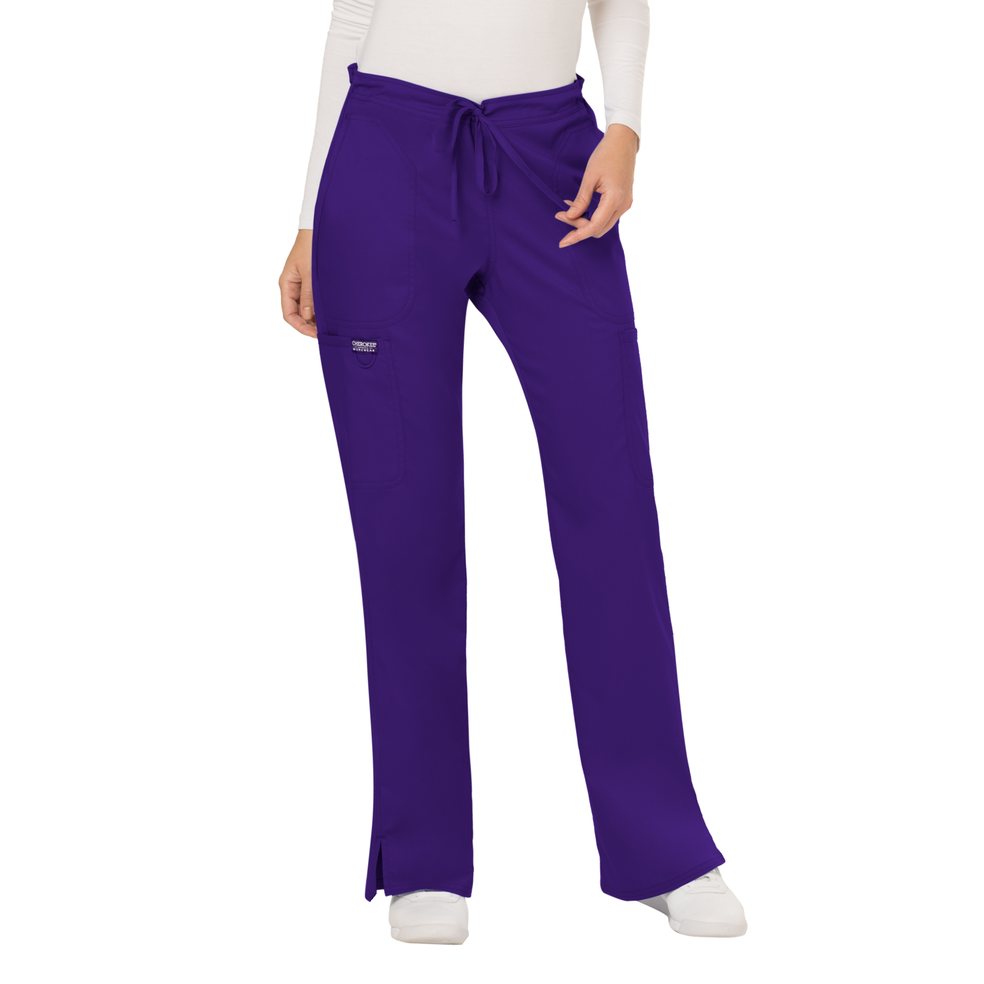 Cherokee Medical Scrub Pants for Women, Mid Rise Moderate Flare ...