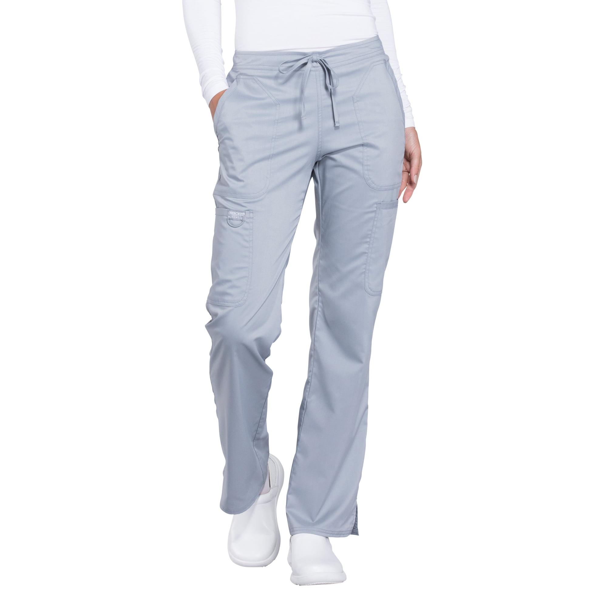 Cherokee Medical Scrub Pants for Women, Mid Rise Moderate Flare ...