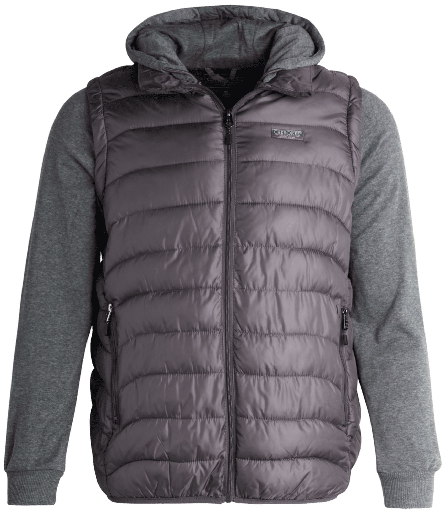 Cherokee Men's Jacket - Lightweight Quilted Puffer Vest with Sweatshirt ...
