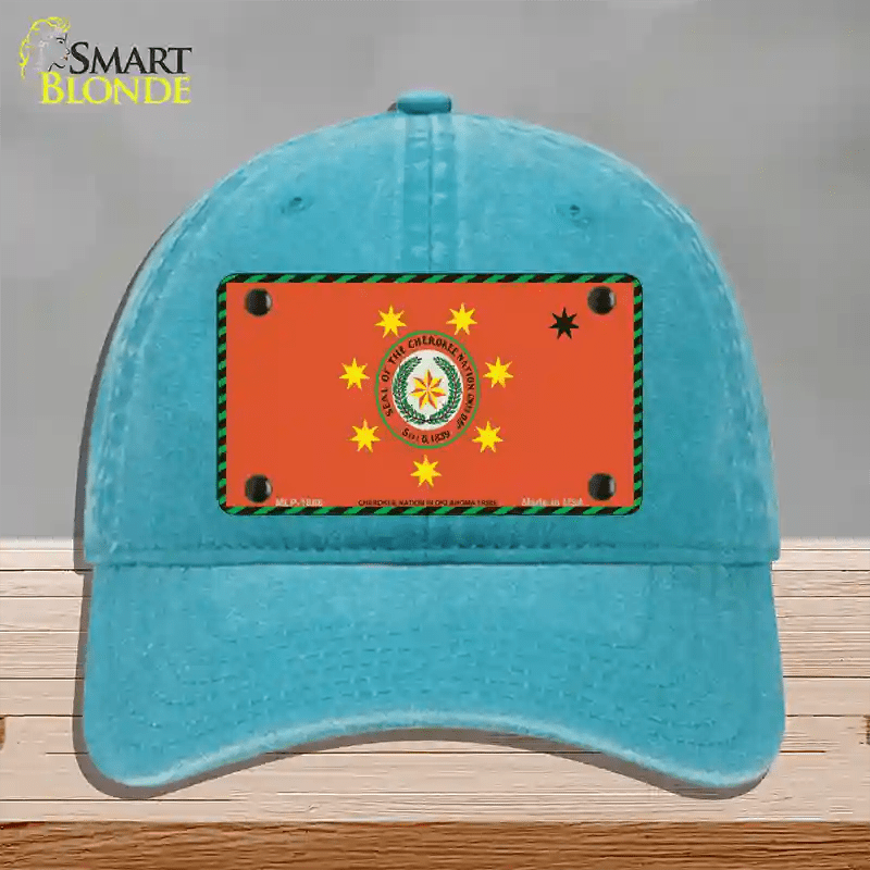 Cherokee Nation Flag Novelty License Plate Hat Unconstructed Cotton ...