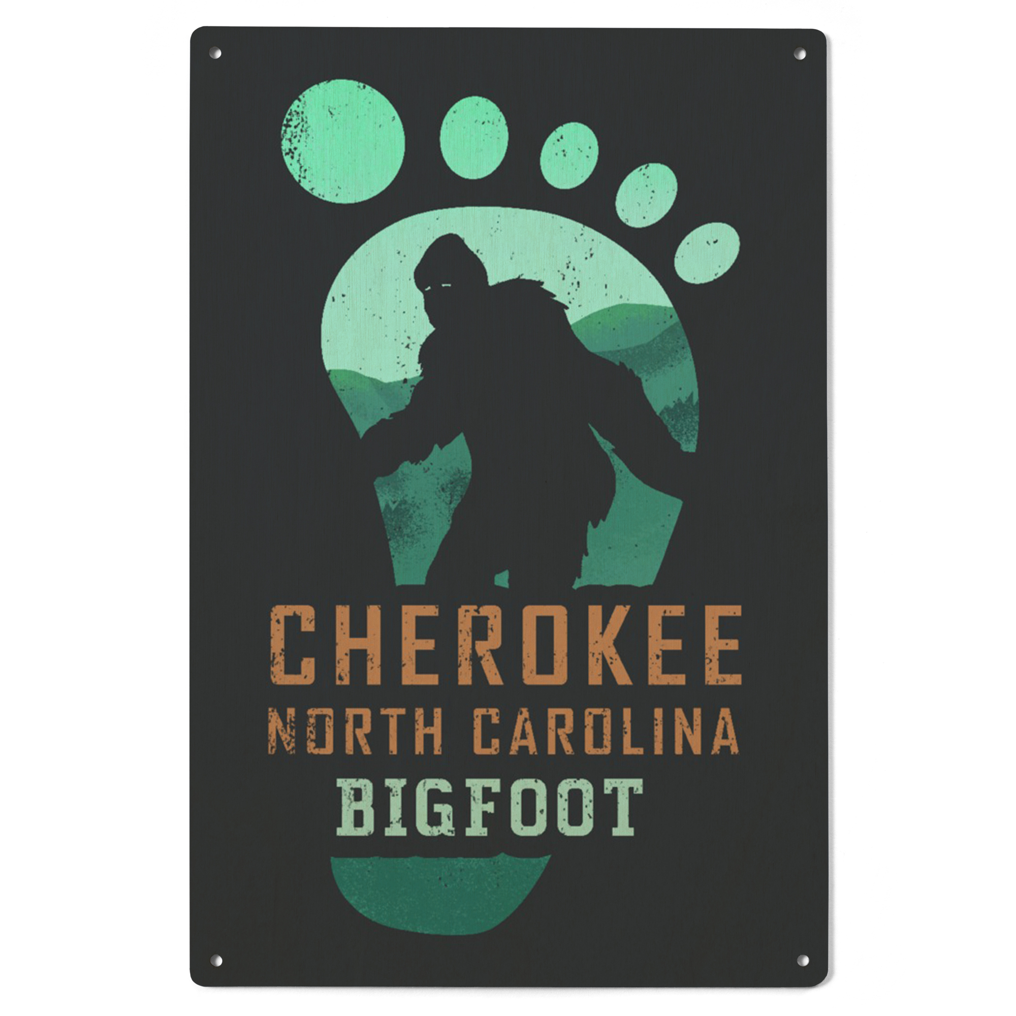 Cherokee, North Carolina, Bigfoot, Contour Birch Wood Wall Sign (6x9 ...