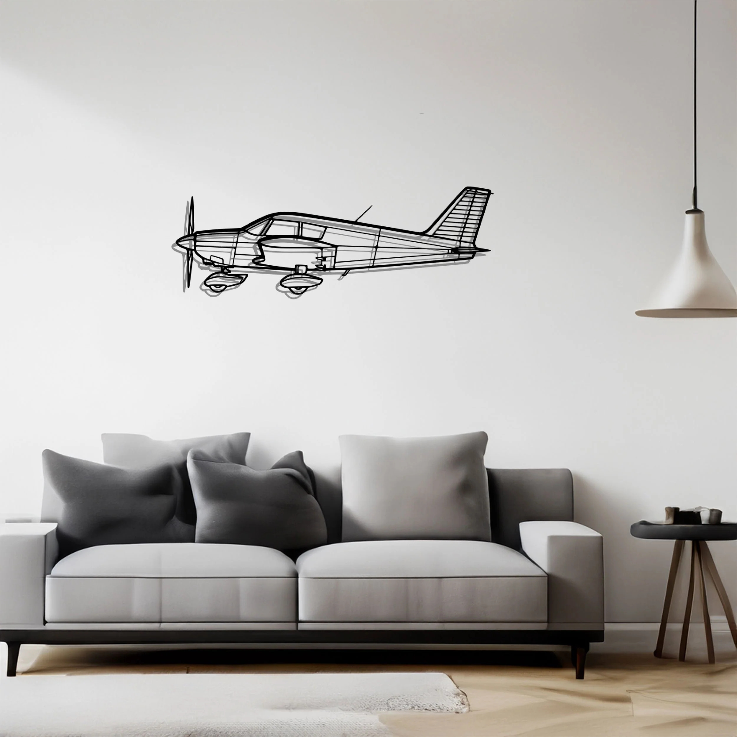 Cherokee PA-28-140 Silhouette Metal Wall Art, Airplane Silhouette Wall ...