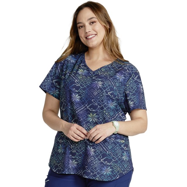 Cherokee Prints Scrubs Top For Women V-Neck Print CK637 - Walmart.com