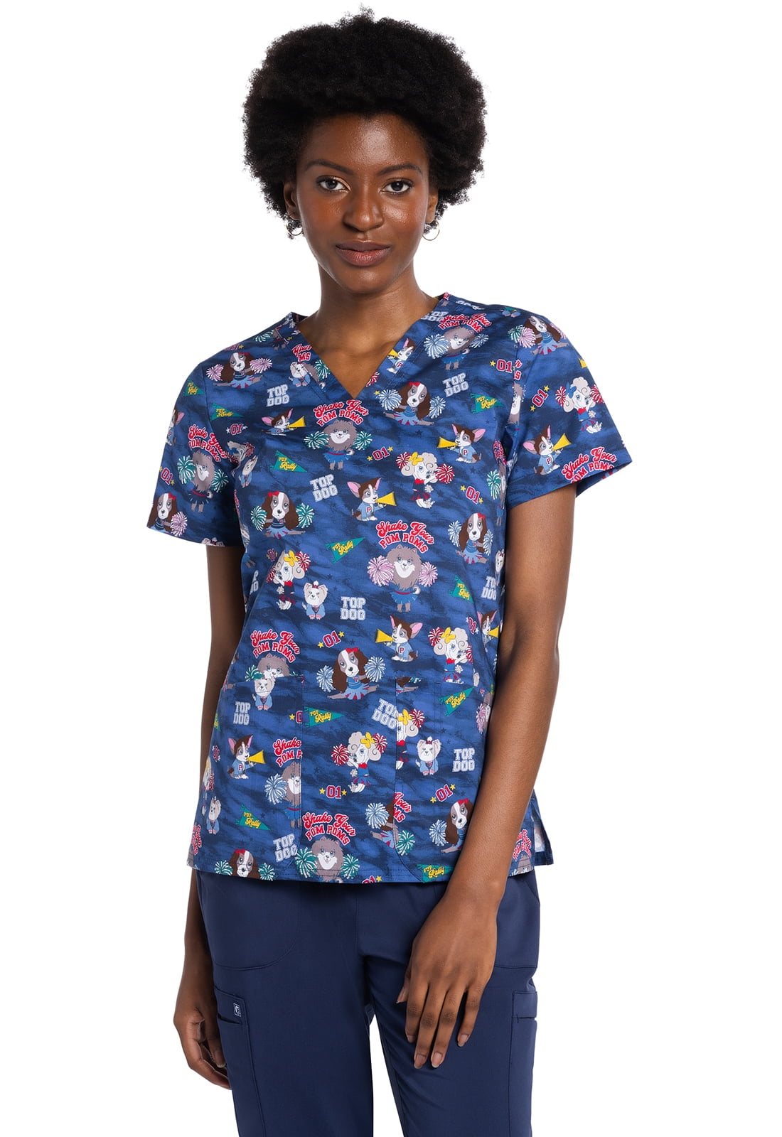 Cherokee Prints Scrubs Top For Women V-Neck Print CK651 - Walmart.com
