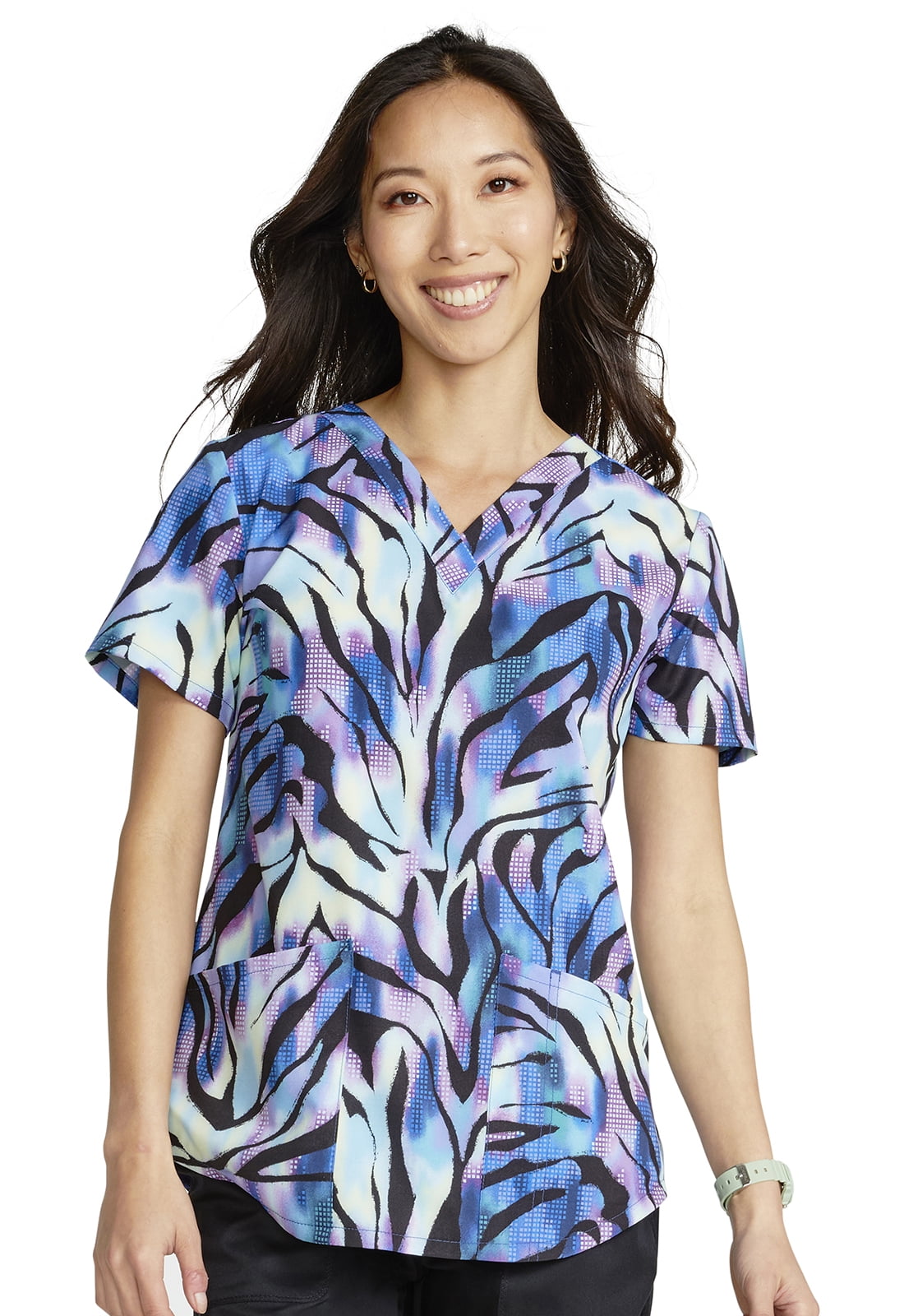 Cherokee Prints Scrubs Top For Women V-Neck Print CK662 - Walmart.com