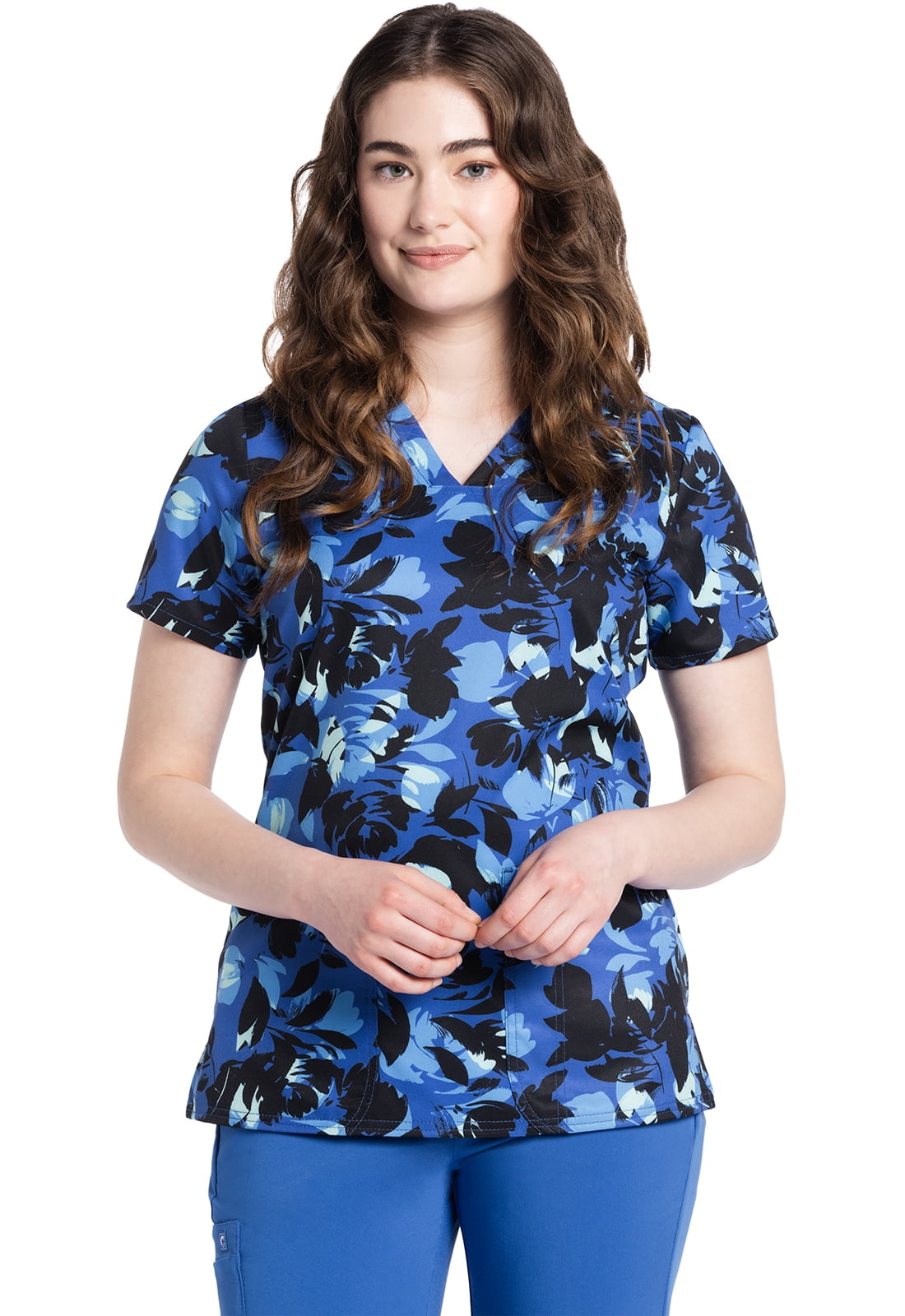 Cherokee Prints Scrubs Top For Women V-Neck Print CK671 - Walmart.com