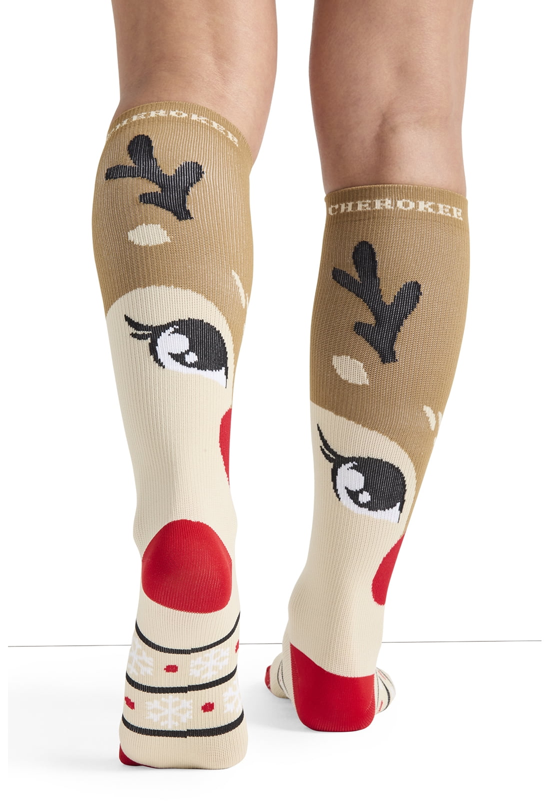 Cherokee Printsupport Women 12 & 10-15 mmHg Support Socks, Plus, Deer ...