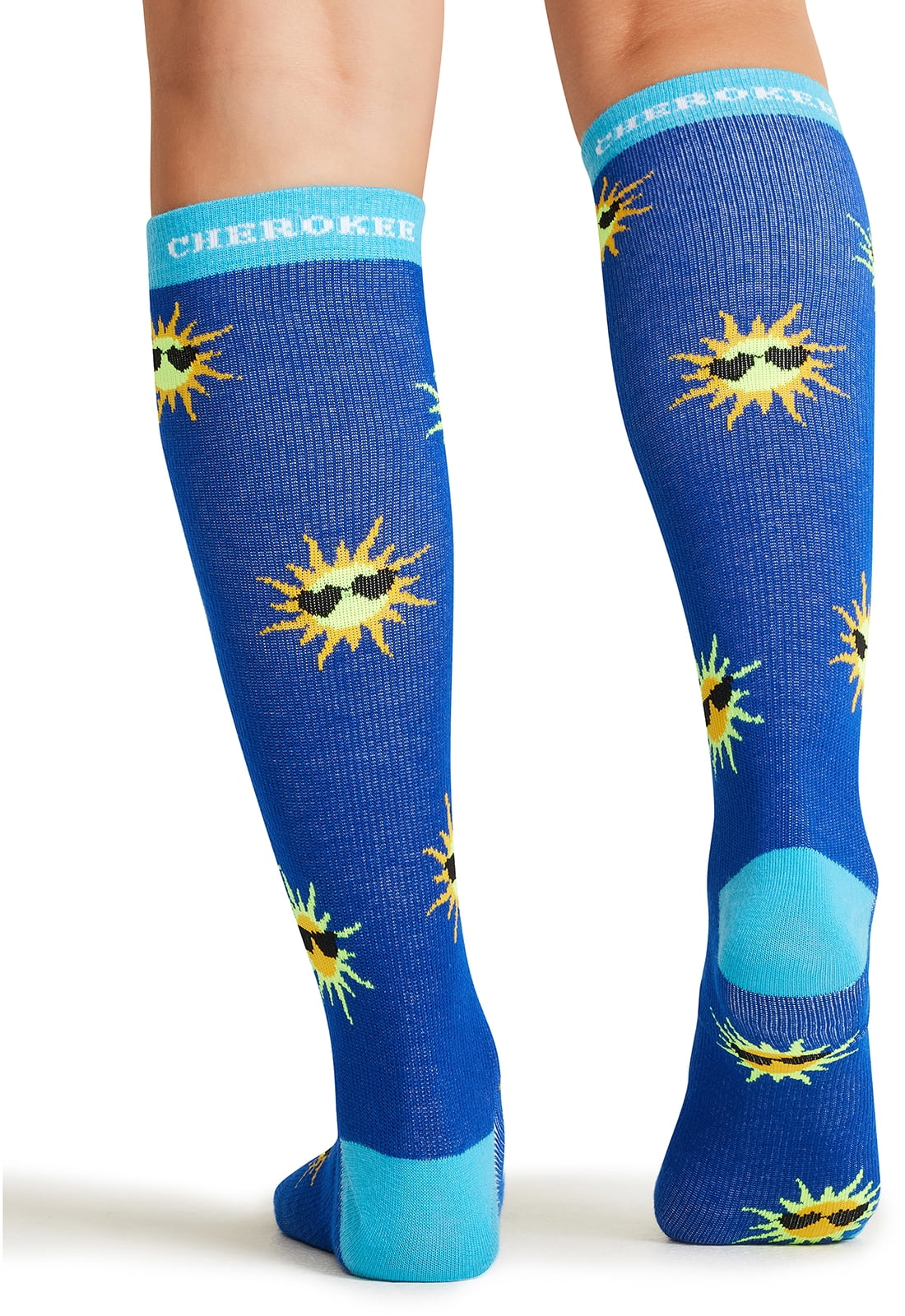 Cherokee Printsupport Women 12 mmHg Support Socks, One Size, Sunny Days ...