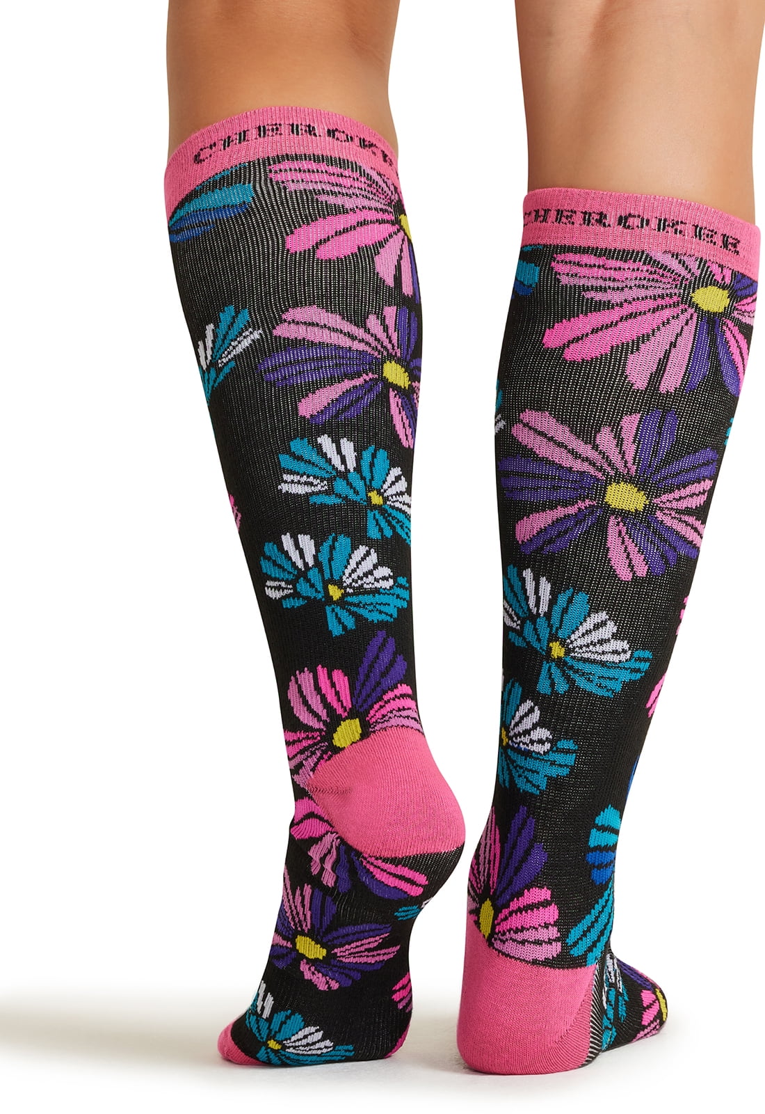 Cherokee Printsupport Women 12 mmHg Support Socks, Plus, Floral ...