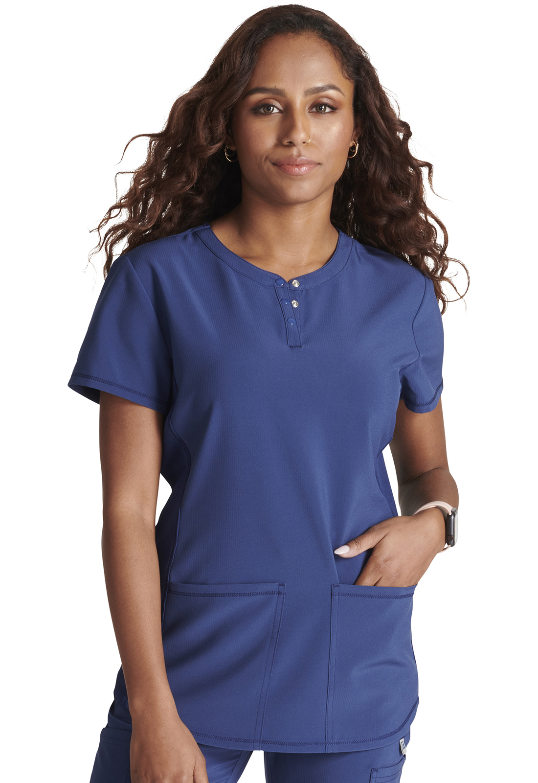 Cherokee Scrubs Top For Women Snap Front Henley CK749A - Walmart.com