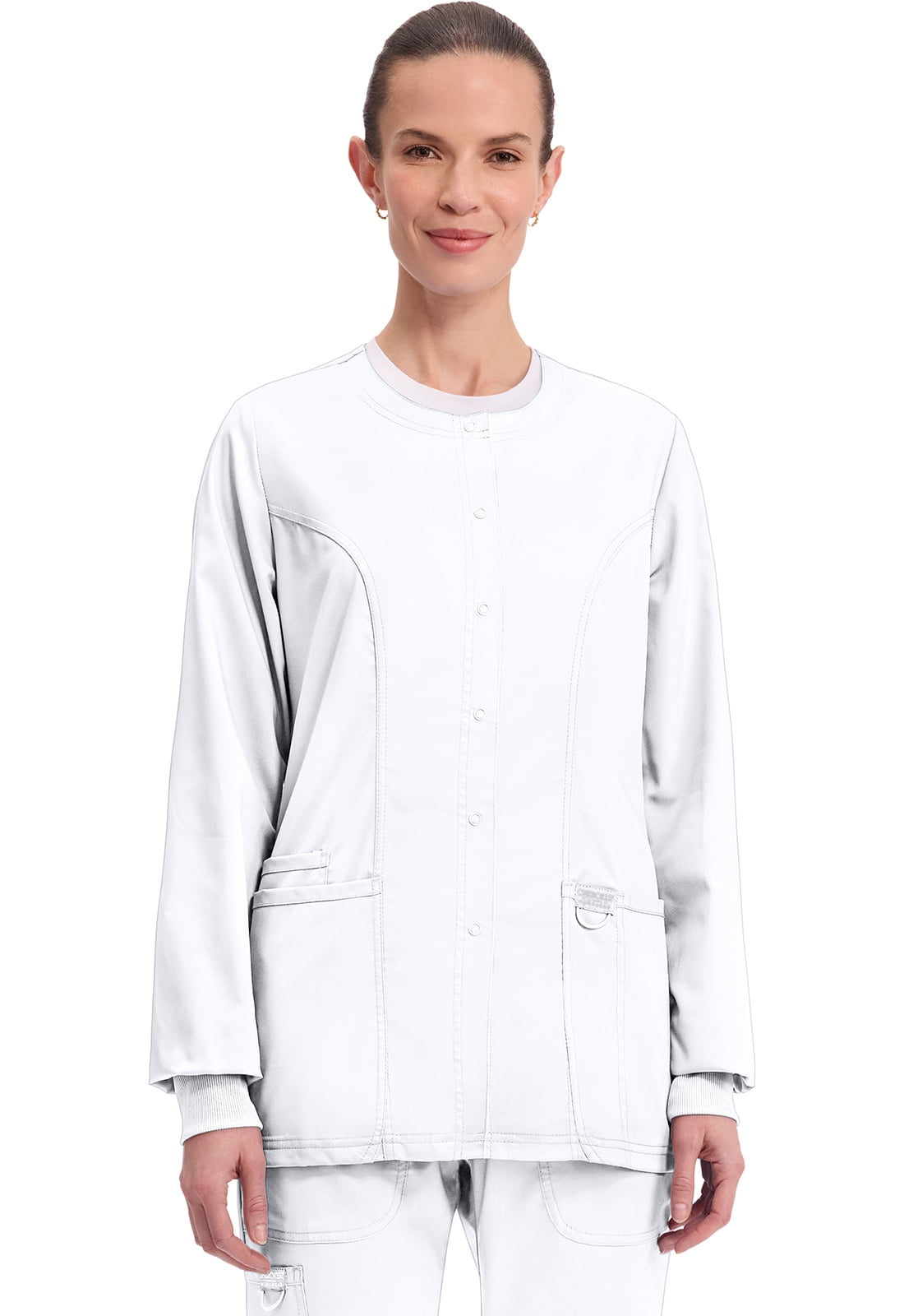 Cherokee Snap Front Scrub Jackets for Women, Workwear Revolution Soft ...