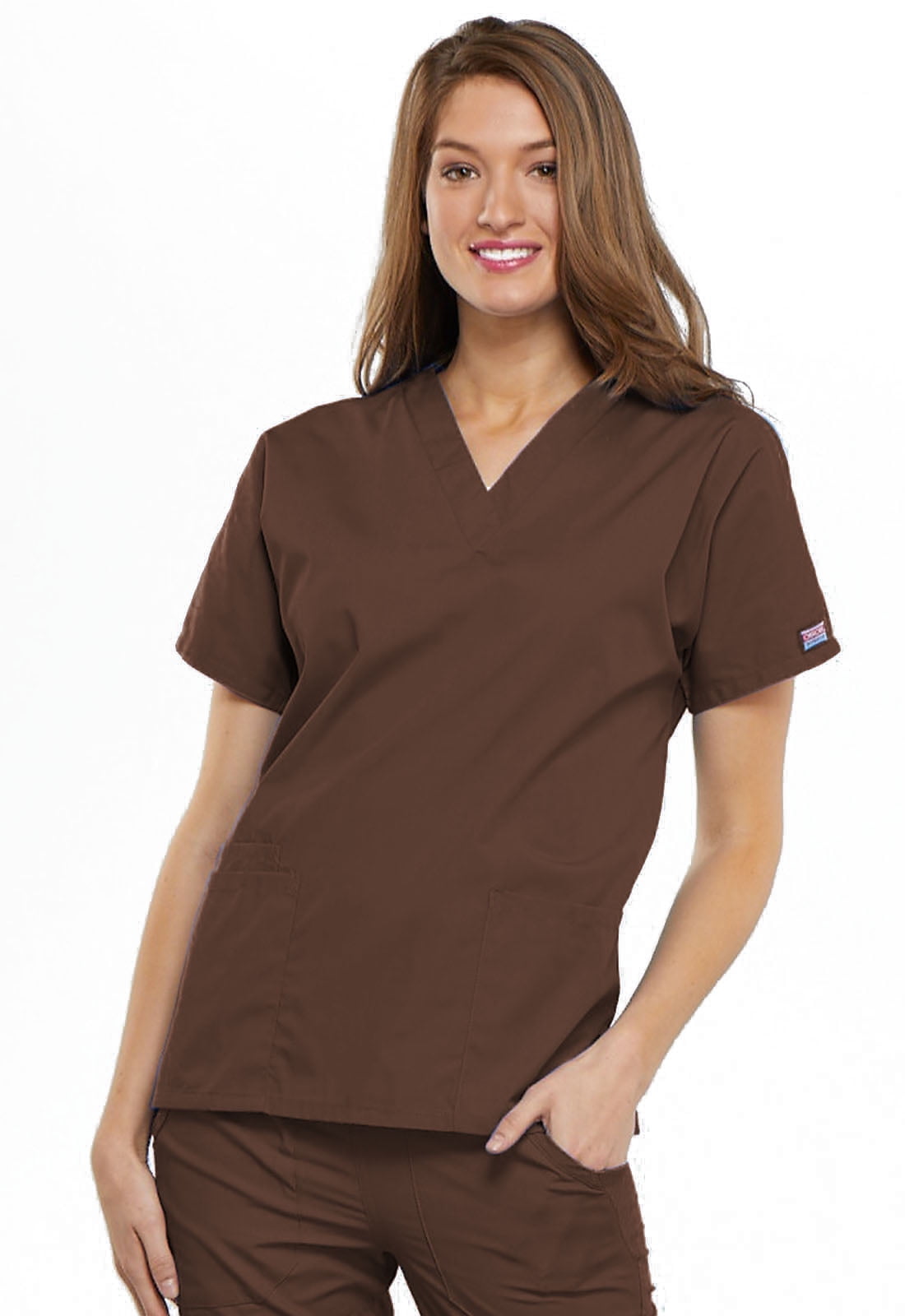 Cherokee Women's V-Neck Scrub Top with Dolman Sleeve, 3 Pockets ...