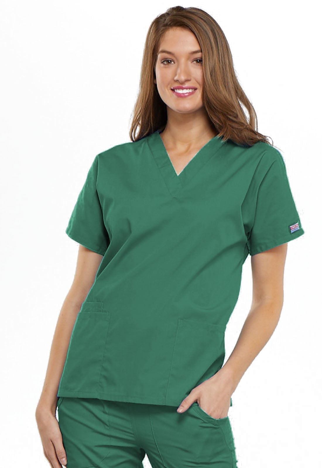 Cherokee V-Neck Scrub Top for Women with 3 Pockets & Dolman Sleeve ...
