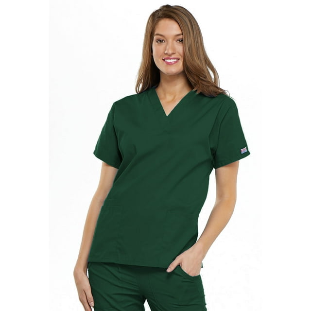 Cherokee V-Neck Scrub Top for Women with 3 Pockets & Dolman Sleeve ...
