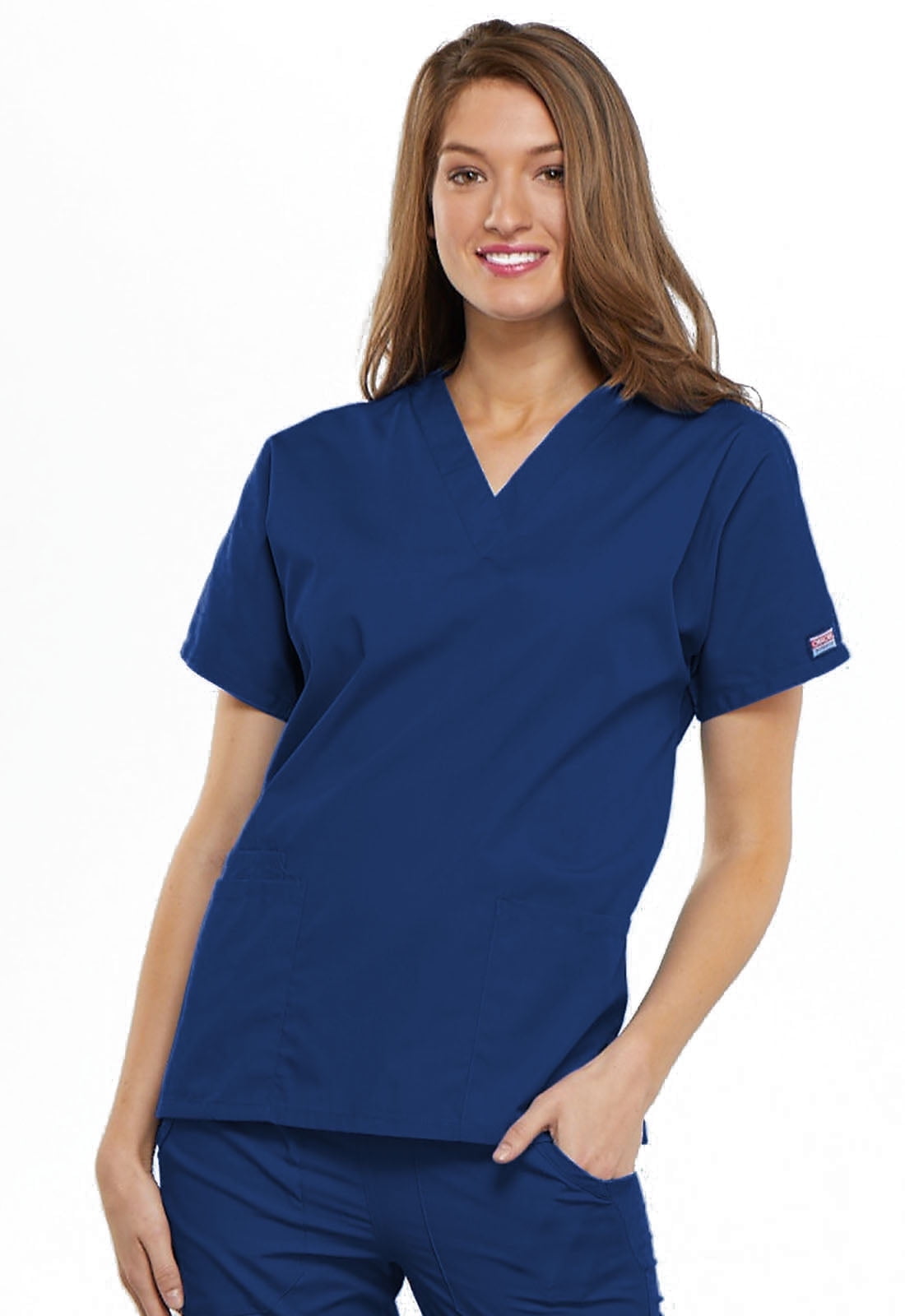 Cherokee Women's V-Neck Scrub Top with Dolman Sleeve & 3 Pockets ...