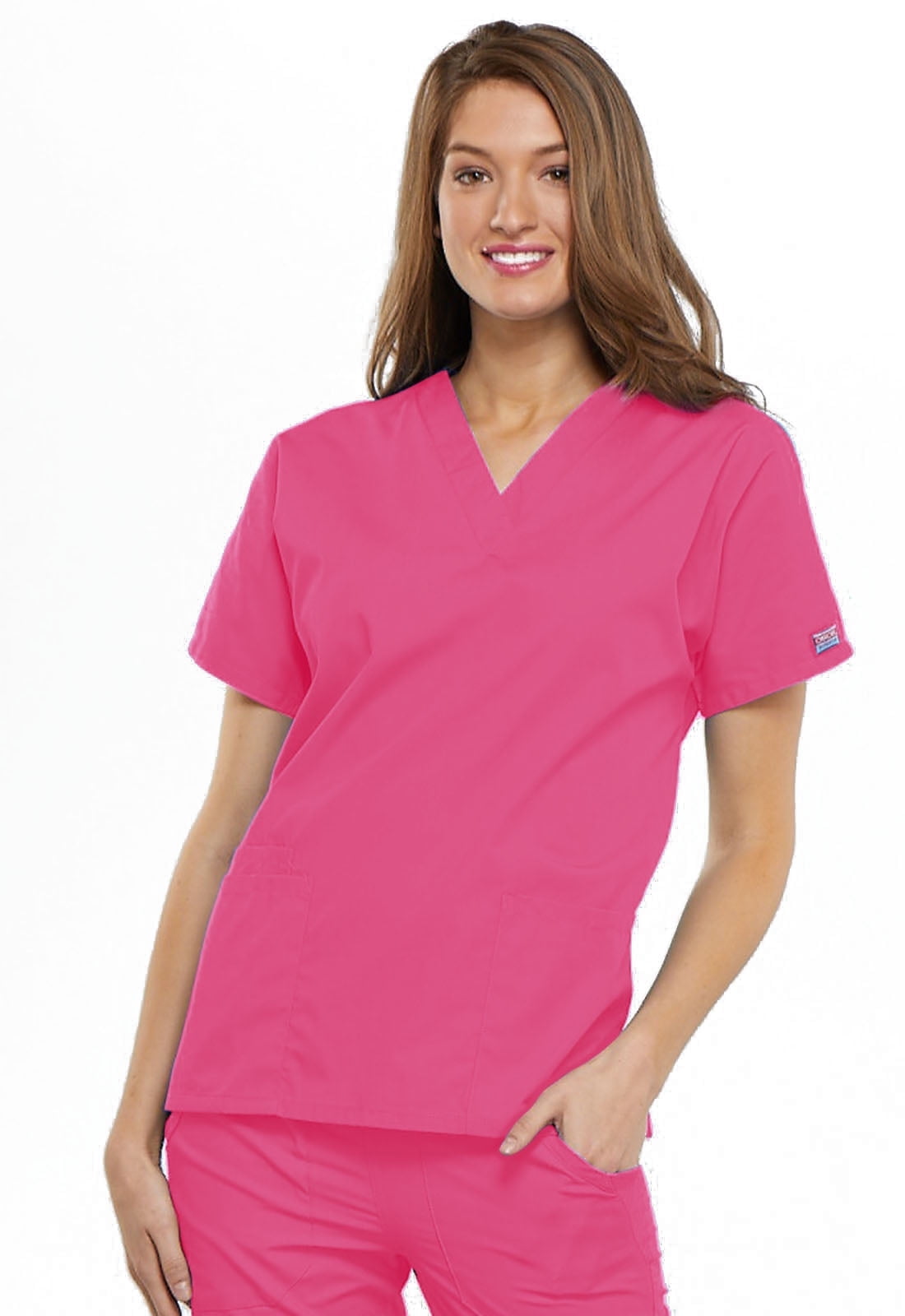 Cherokee V-Neck Scrub Top for Women with 3 Pockets & Dolman Sleeve ...