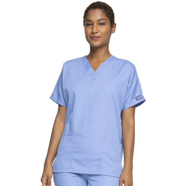 Cherokee Women's V-Neck Scrub Top with Dolman Sleeve & 3 Pockets ...