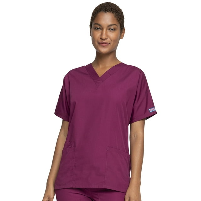 Cherokee V-Neck Scrub Top for Women with 3 Pockets & Dolman Sleeve ...