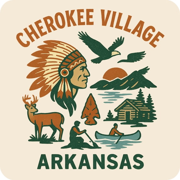 Cherokee Village Arkansas Keepsakes Souvenir Vinyl Sticker ...