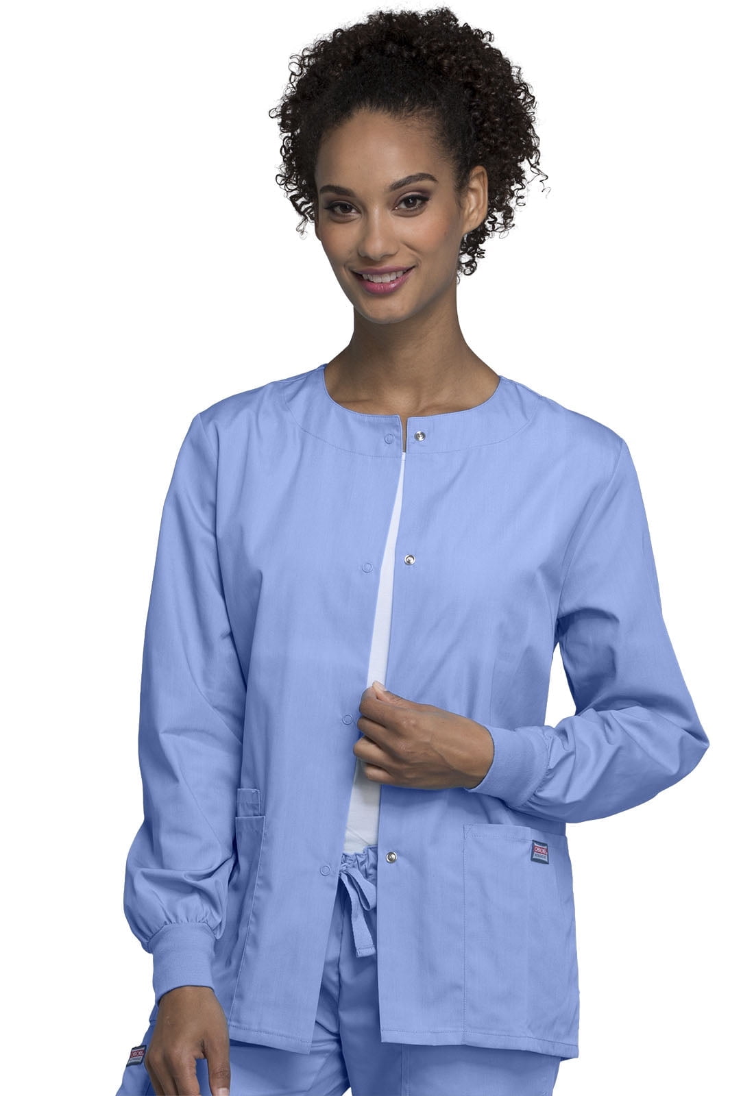 Cherokee Workwear Prints Women's Scrubs Jacket Snap Front Warm Up 4350 ...
