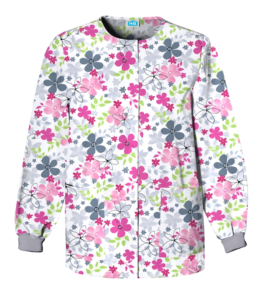 Cherokee Workwear Prints Women's Scrubs Jacket Snap Front Warm Up 4350 ...