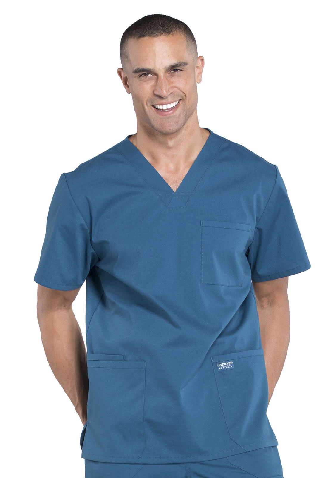 Cherokee Workwear Professionals Men Scrubs Top V-Neck WW695 - Walmart.com