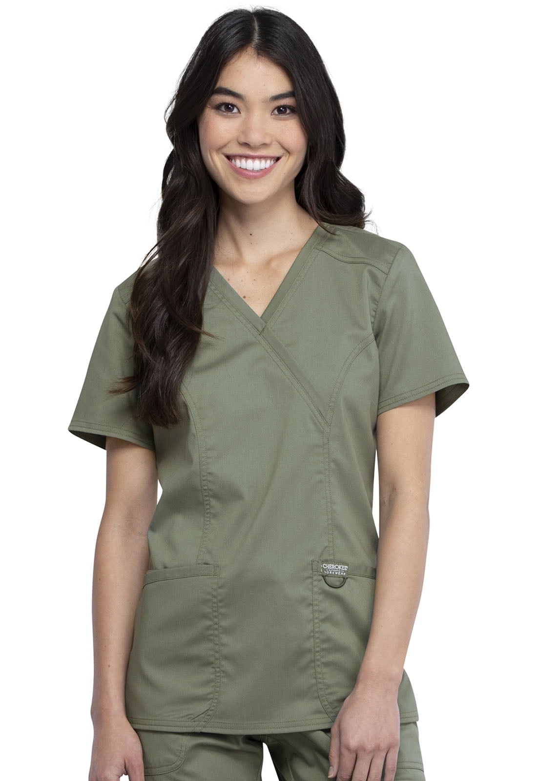 Cherokee Workwear Revolution Women's Scrubs Top Mock Wrap WW610 ...
