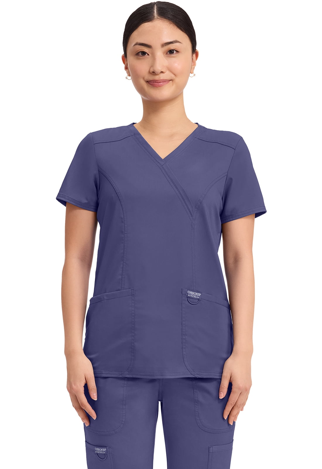 Cherokee Workwear Revolution Women's Scrubs Top Mock Wrap WW610 ...