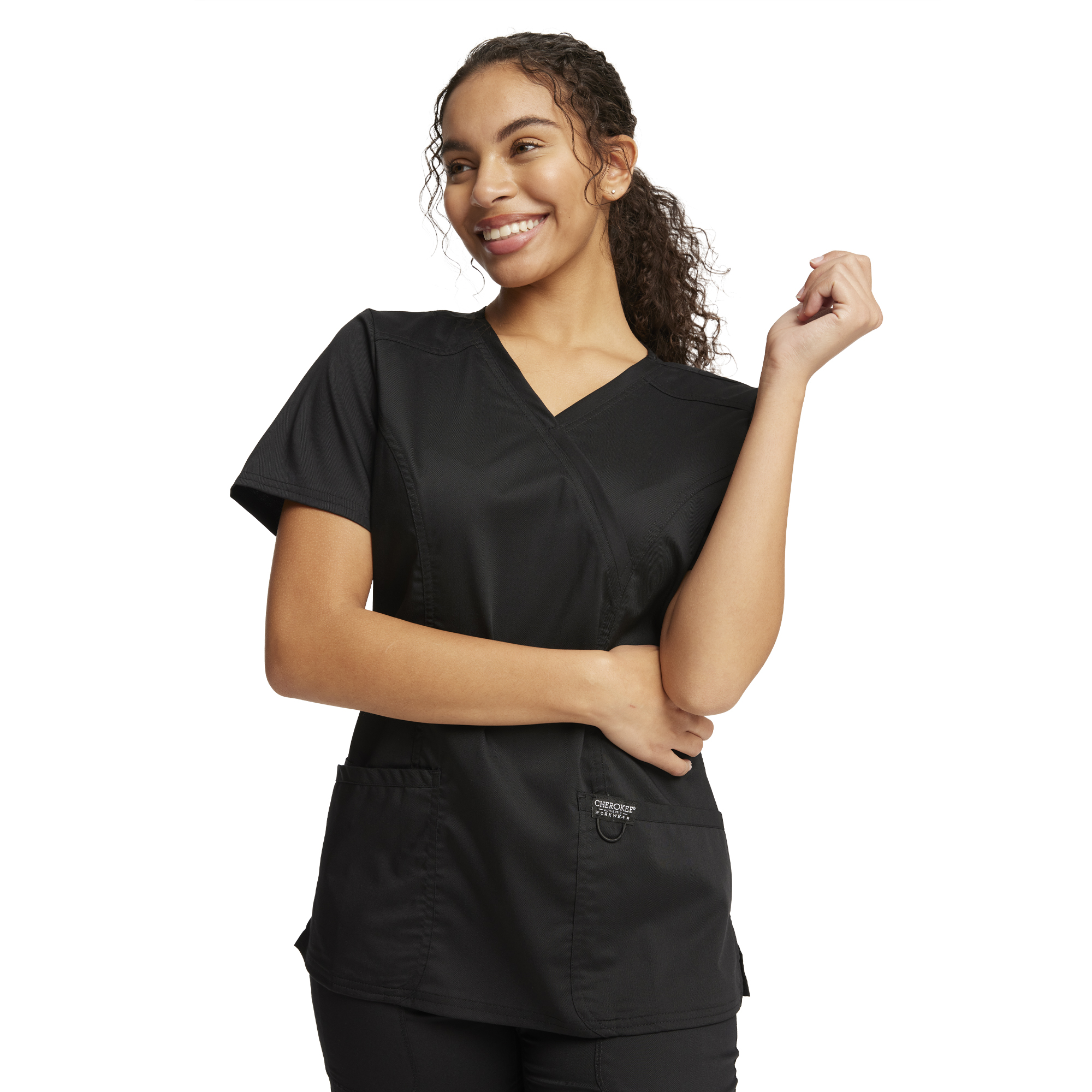 Cherokee Workwear Revolution Women's Scrubs Top Mock Wrap WW610 ...