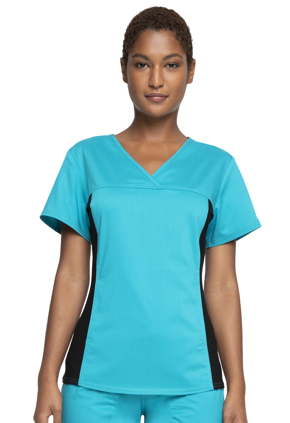 Cherokee Workwear Revolution Women's Scrubs Top V-Neck Knit Panel ...