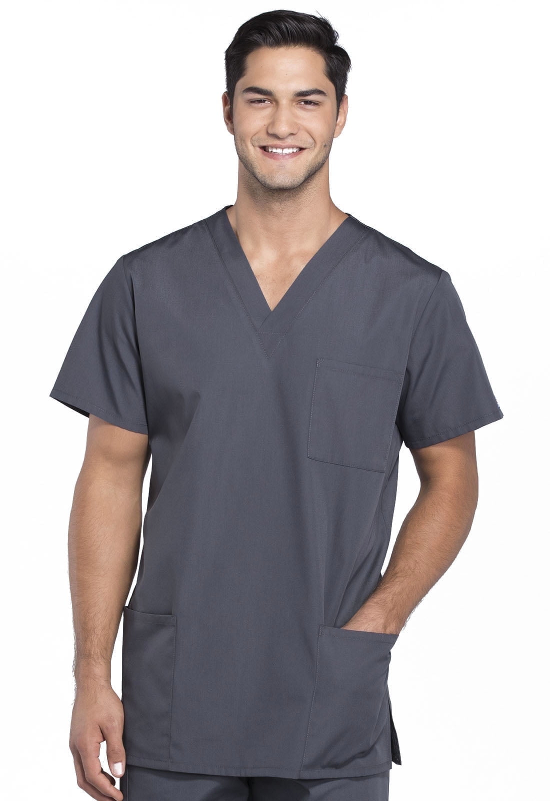 Cherokee Workwear Unisex V-Neck Scrubs Top with Chest & Patch Pockets ...